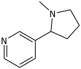 Draw the line-bond notation of the structure of another alkaloid ...