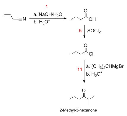 How would you synthesize the following compounds from butanenitrile ...