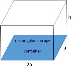 A rectangular storage container with an open top is to have a volume of ...