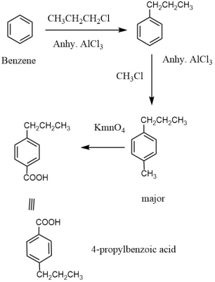 How would you synthesize the 4-propylbenzoic acid starting from benzene ...