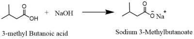 The organic product of the reaction between NaOH and 3-methylbutanoic ...