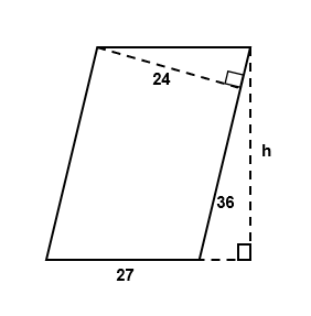 What is the height h of the parallelogram? | Homework.Study.com