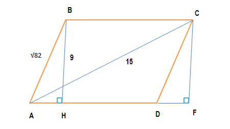 The length of the shorter altitude and the shorter side of a ...