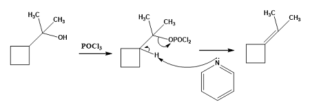 When the alcohol below is treated with POCl3 and pyridine, the expected ...