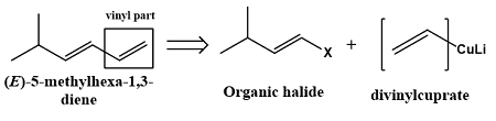 Find the organic halide needed to convert lithium di vinyl cuprate to ...