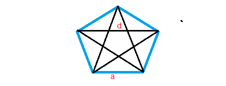 What is the length of any diagonal of a regular pentagon with a side of ...