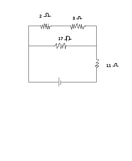 A 2.00 \Omega resistor is in series with a 3.00 \Omega resistor. The ...