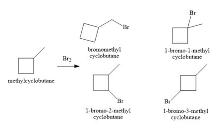 The relative rate of radical bromination is 1;82;1640 for 1^\circ; 2 ...