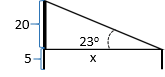 A flag pole is 25 ft high. your line of sight is 5 ft from the ground ...
