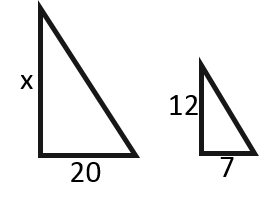 If a building casts a 20 ft shadow and a flagpole casts a 7 ft shadow ...
