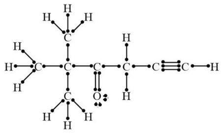 Draw Lewis structure of the condensed formula of (CH_3)_3CC(O)CH_2CCH ...