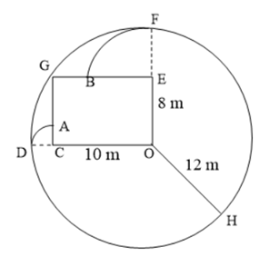 A dog tied to the corner of a barn by a 12-meter rope. The barn's ...