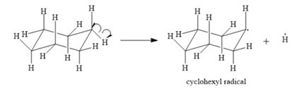 Draw the products of homolysis or heterolysis of the given indicated ...