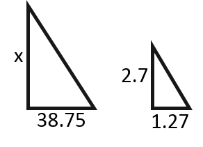 A pole that is 2.7 m tall casts a shadow that is 1.27 m long. At the ...