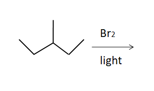 Draw the major monobromination product when the following alkane is ...