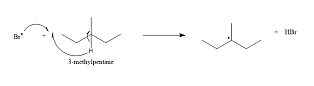 Write the mechanism for the light-initiated reaction of 3-methyl ...
