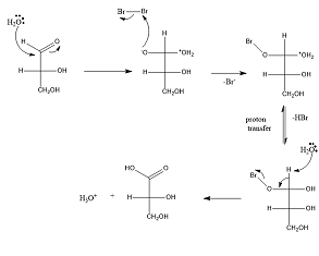 What is the mechanism for the oxidation of an aldose to an aldonic acid ...