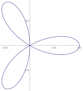 Find the area of one petal of r = \cos {3\theta}. | Homework.Study.com