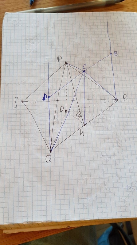 A tetrahedron is a solid with four vertices, P, Q, R, and S, and four ...