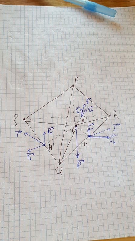 A tetrahedron is a solid with four vertices, P, Q, R, and S, and four ...