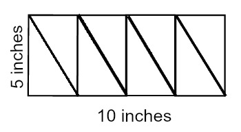 A rectangular pizza has a width of 5 in. and a length of 10 in. The ...