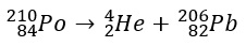 Alpha decay of polonium-210 yields | Homework.Study.com