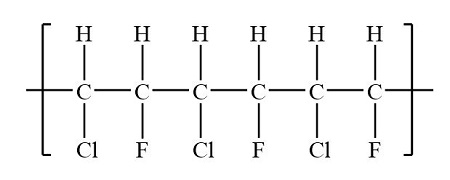1-chloro-2-fluoro-ethene can undergo polymerisation, forming a polymer ...
