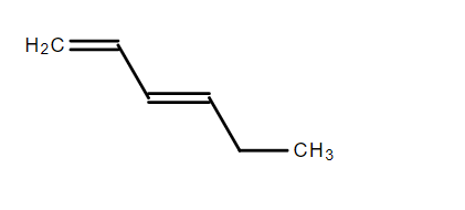 What is the structure of a polyunsaturated molecule with 6 carbon and ...