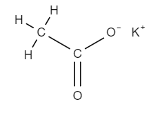 25.0 g of potassium acetate (CH_3COOK) are dissolved in 1.00 L of water ...