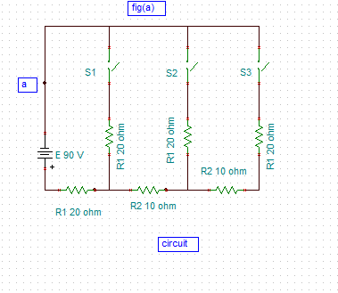 The figure shows a circuit containing three switches, labeled S1, S2 ...