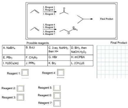 Complete the synthetic sequence below by choosing the correct reagents ...