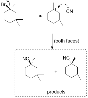 Give the product of the following SN1 reaction. | Homework.Study.com