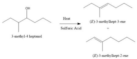 If 3-methyl-4 heptanol is treated with heat and sulfuric acid what will ...