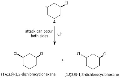 Treatment of (R)-4-chlorocyclohexene with HCl produces a mixture of ...