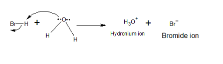 Write an equation for the proton transfer reaction that occurs when HBr ...