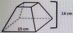 The top third of a square-based pyramid was cut off. The side of the ...