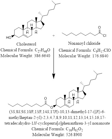 Suppose you started with 0.114 g of cholesterol (solid), and 0.118 mL ...
