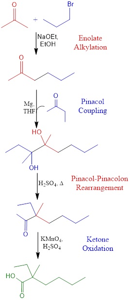 Provide a synthesis for the following molecules showing all reagents ...