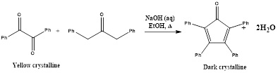 Conduct a crossed aldol condensation reaction between benzil and 1,3 ...