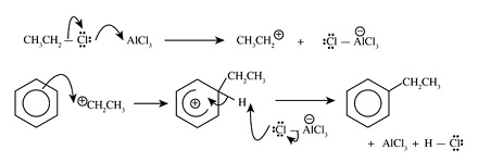 Benzene Alkylation Crafts Friedel Substitution Mechanism Electrophilic ...