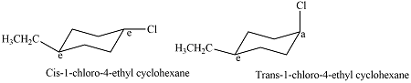 (a) Draw the configurational isomers of 1-chloro-4-ethylcyclohexane. (b ...
