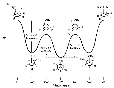 which plot of the relative energies of the various conformations of ...