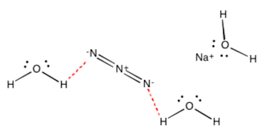 Draw a picture of sodium azide dissolved in water and explain the ...