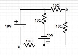 Determine the potential difference Va-Vb shown in the circuit below ...