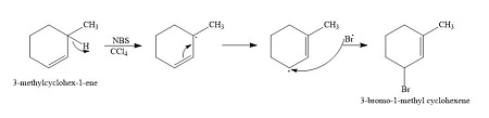 Draw the major product formed when the structure 3-methylcyclohex-1-ene ...