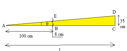A wheelchair ramp is to be rated at 8%, which means that it rises 8 cm ...