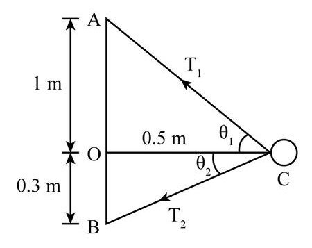 Below the figure is a ball with a mass of 800 grams which is attached ...