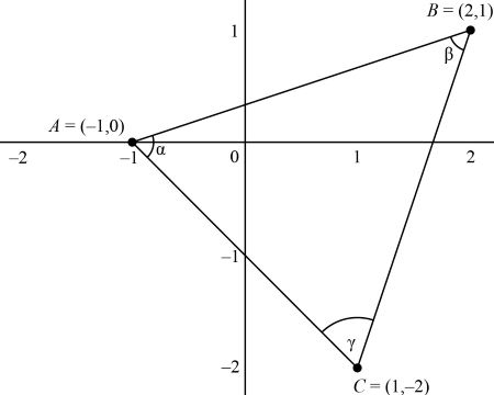 Find the measures of the angles of the triangle whose vertices are A ...