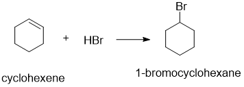 Why is the reaction of cyclohexene with HBr (a rapid, simple reaction ...