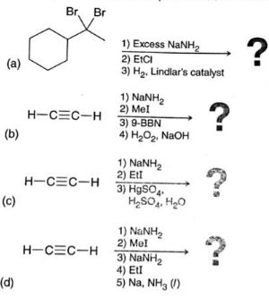 Predict the final product(s) for each sequence of reactions: [{Image ...